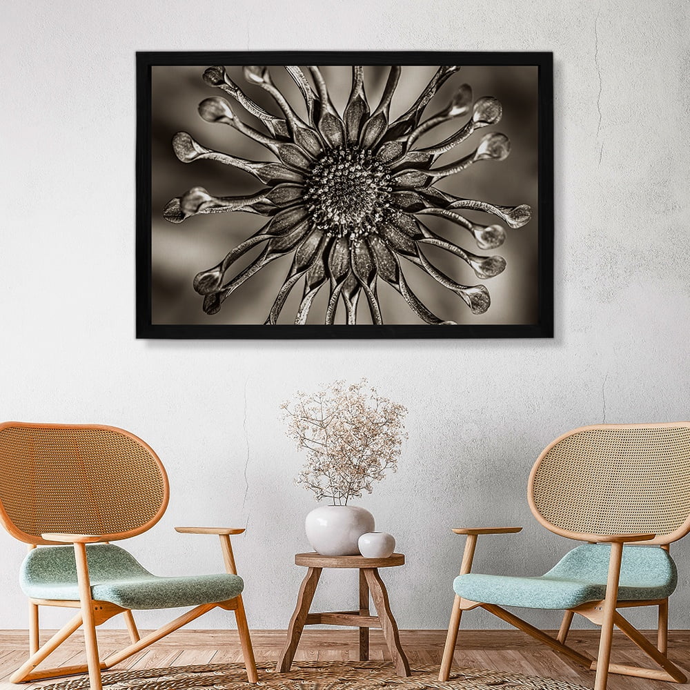 Composite Framed Canvas 100x150 SUN DIAL FLOWER — Cape Rug, Home & Art