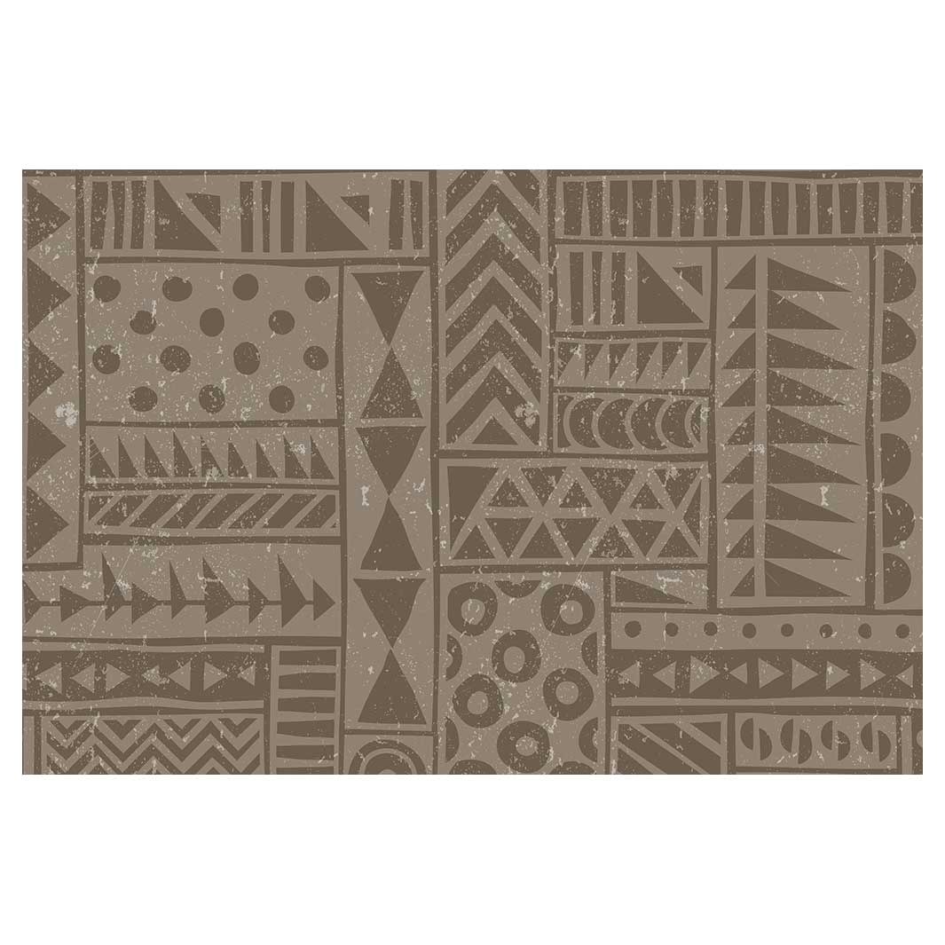 MODERN BROWN VINTAGE TRIBAL BLOCK PATTERN RECTANGULAR RUG — Cape Rug ...