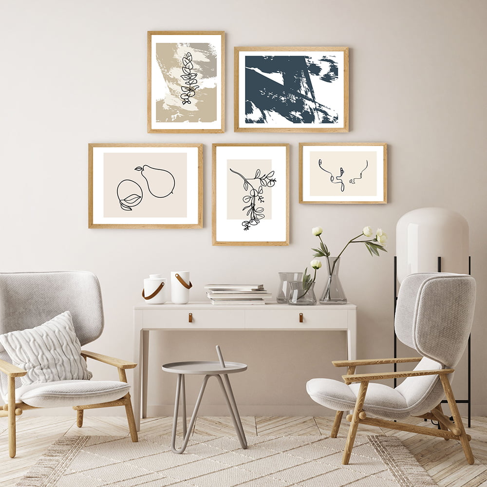Line Art Inspired Curated Wall Art 5 Piece – Cape Rug, Home & Art